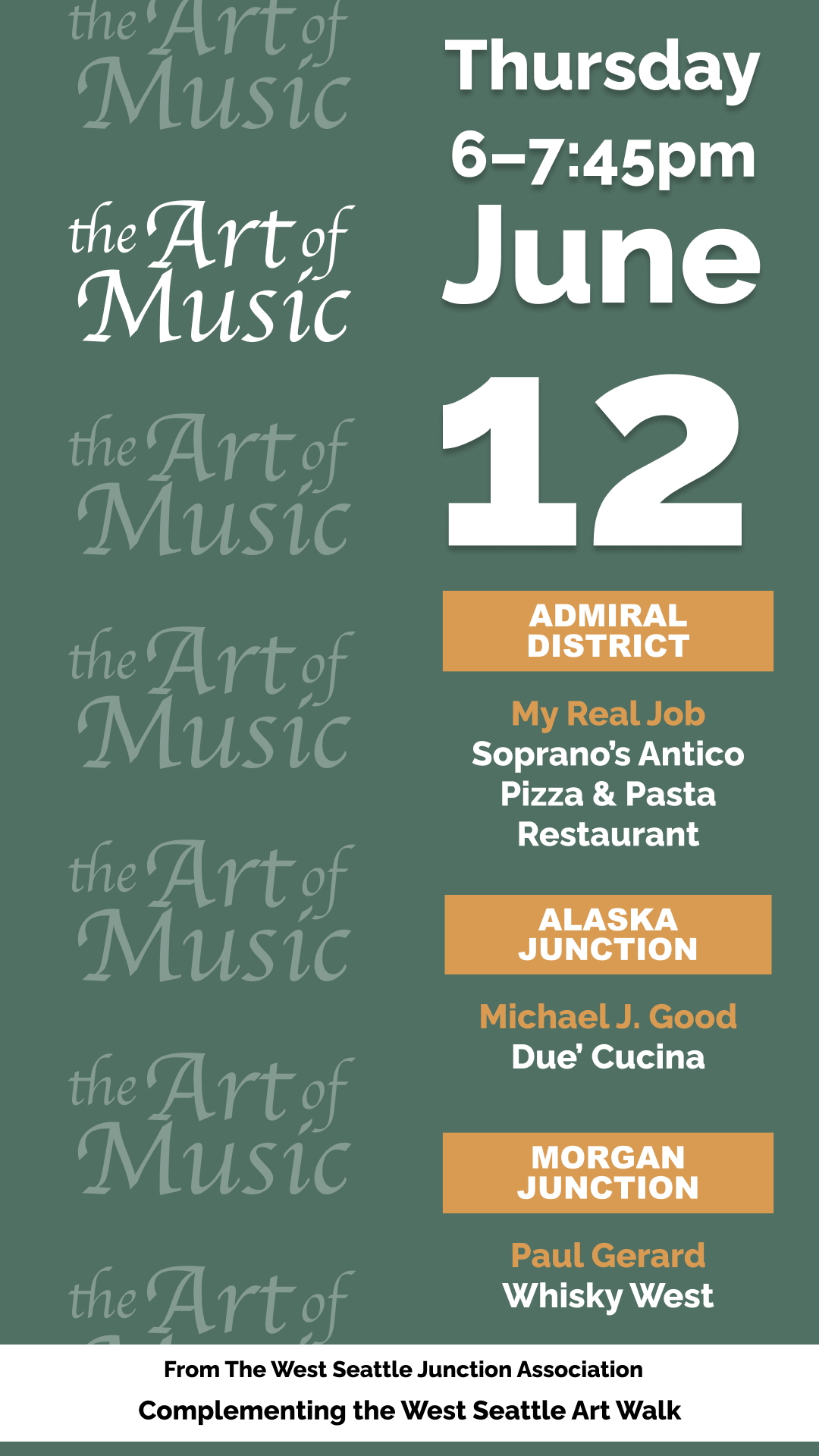 The Art of Music is back for the June 12 WS Artwalk | Westside Seattle
